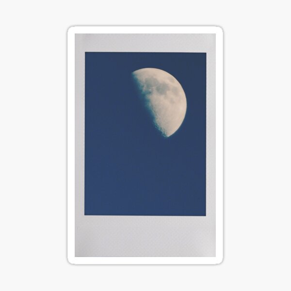 "First Quarter Moon Instant Photo" Sticker for Sale by tessiaphoto ...