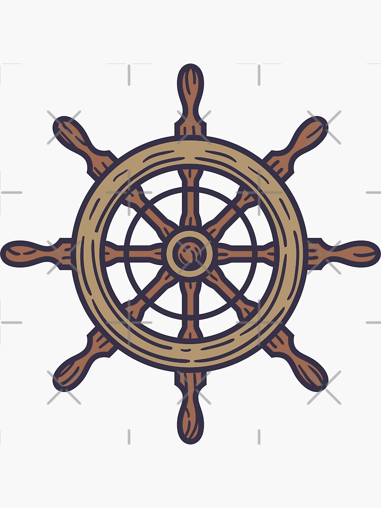 "Ship’s Wheel" Sticker for Sale by CaptJohnny | Redbubble