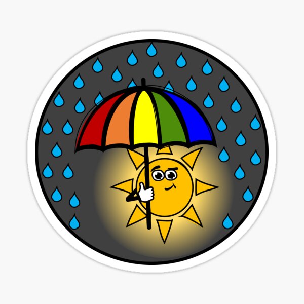 "Rainbow Umbrella" Sticker for Sale by AmandaRoseArts | Redbubble