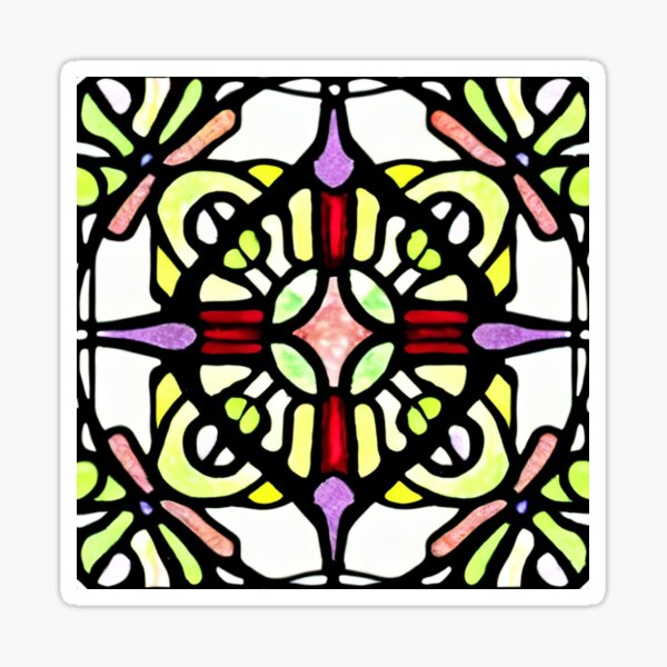 "Seamless Watercolor Stained Glass Pattern #4" Sticker for Sale by ...