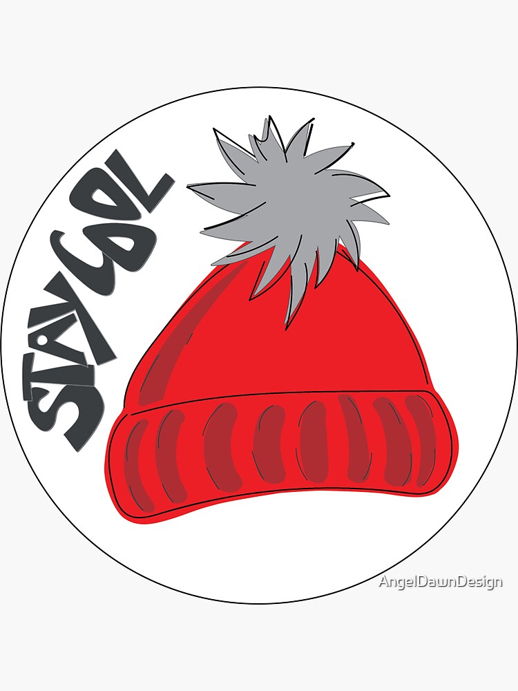 "Whimsical cartoon toque with Stay Cool illustrated text " Sticker for ...