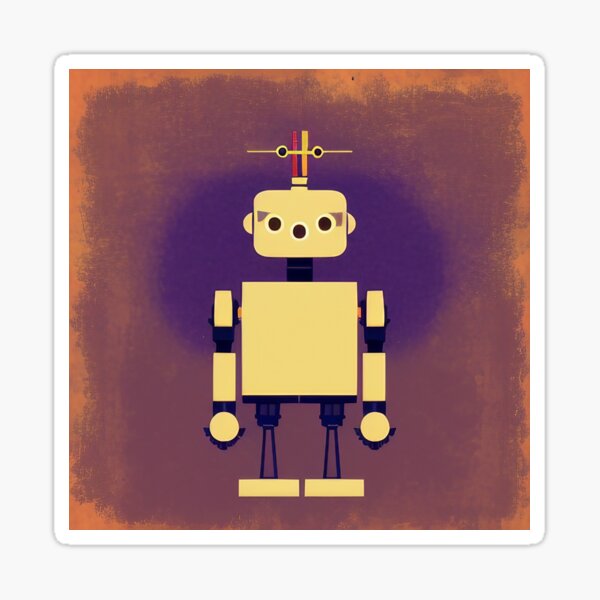 "AI-generated boxy orange robot with spinny propeller on its head ...