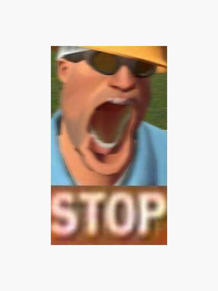"TF2 Team Fortress 2 Engineer STOP" Sticker for Sale by Noodleboi ...