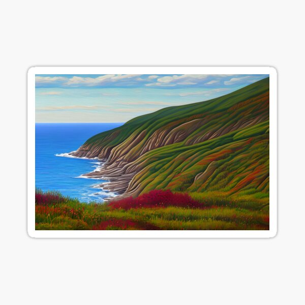 "Cabot Trail Cape Breton Digital Painting" Sticker for Sale by Alt-Art ...