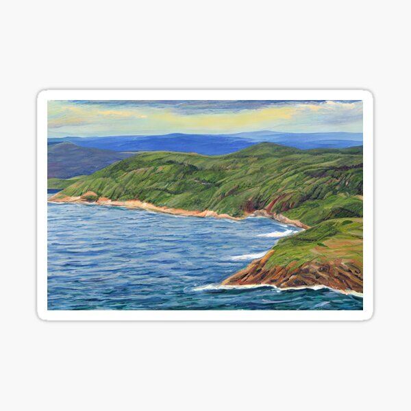 "Cabot Trail Cape Breton Nova Scotia Digital Painting" Sticker for Sale ...
