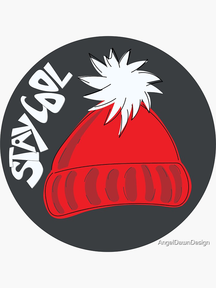 "Whimsical cartoon toque with Stay Cool illustrated text " Sticker for ...