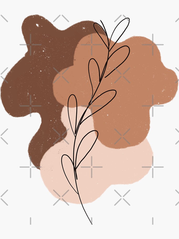 "Brown flower leaf design" Sticker for Sale by Designsbytai101 | Redbubble
