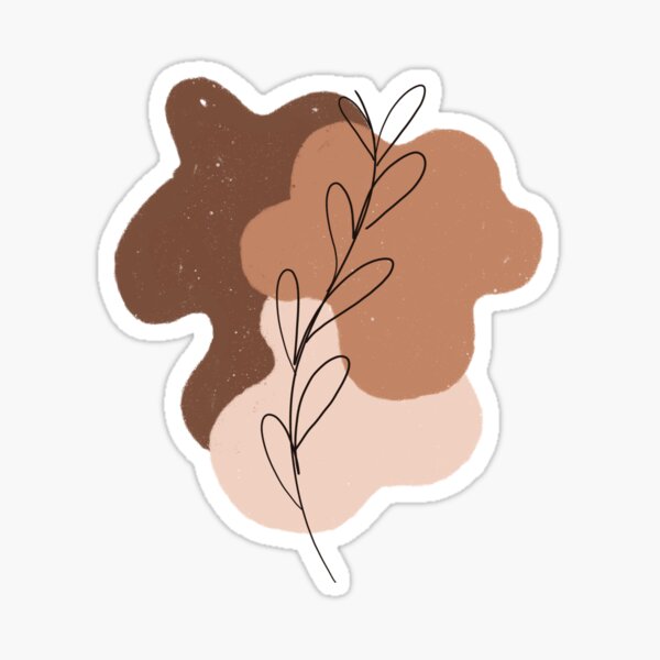 "Brown flower leaf design" Sticker for Sale by Designsbytai101 | Redbubble