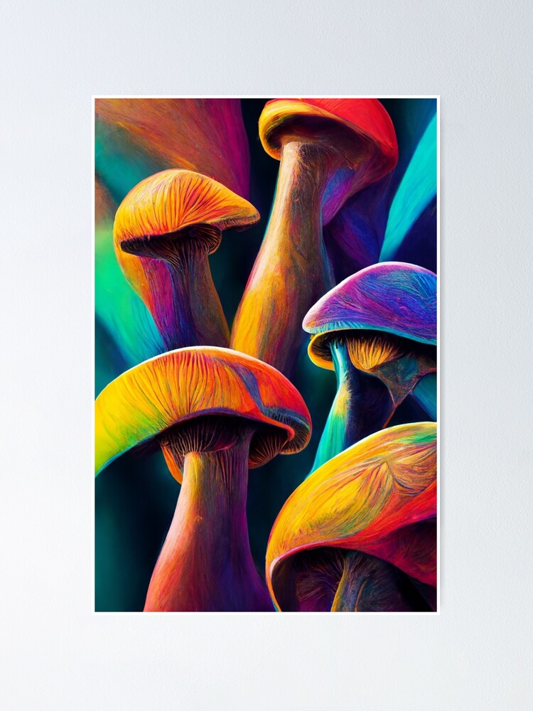 "Psilocybin magic mushrooms drawing." Poster for Sale by Maniock ...