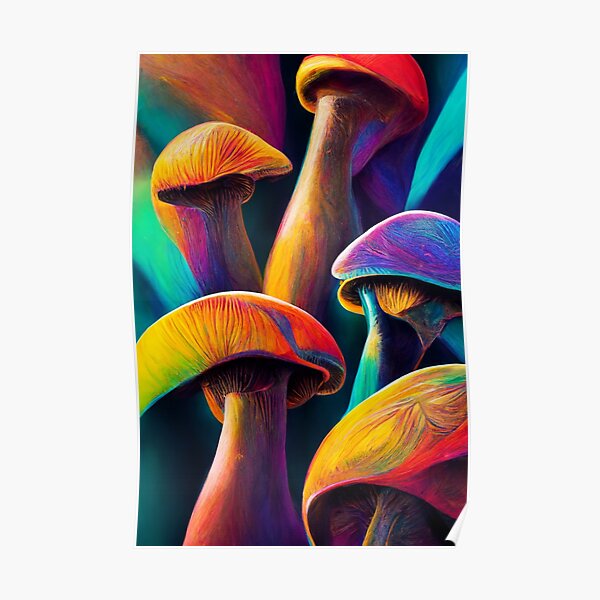 "Psilocybin magic mushrooms drawing." Poster for Sale by Maniock ...