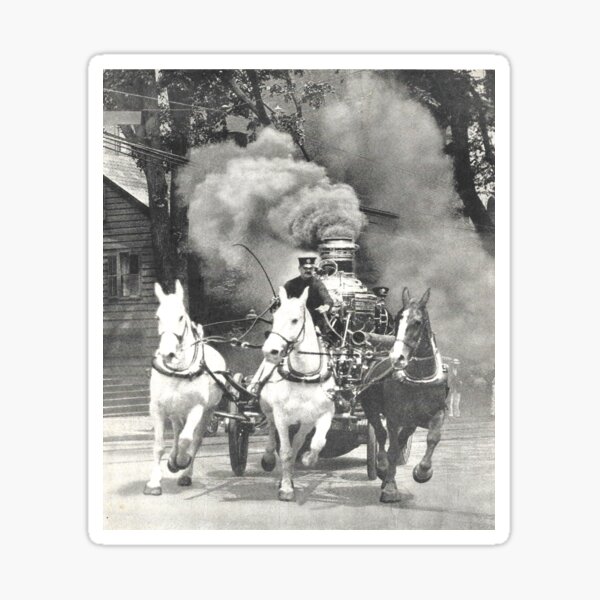 "Vintage Steam-Powered Fire Engine Pumper" Sticker for Sale by ...