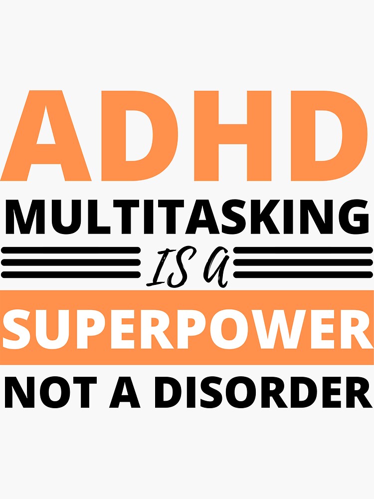 "ADHD Joke" Sticker for Sale by BuraxisQuotes | Redbubble