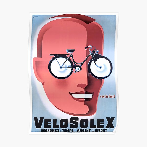 "1959 VeloSolex Powered Bicycle French Advertising Poster" Poster by ...