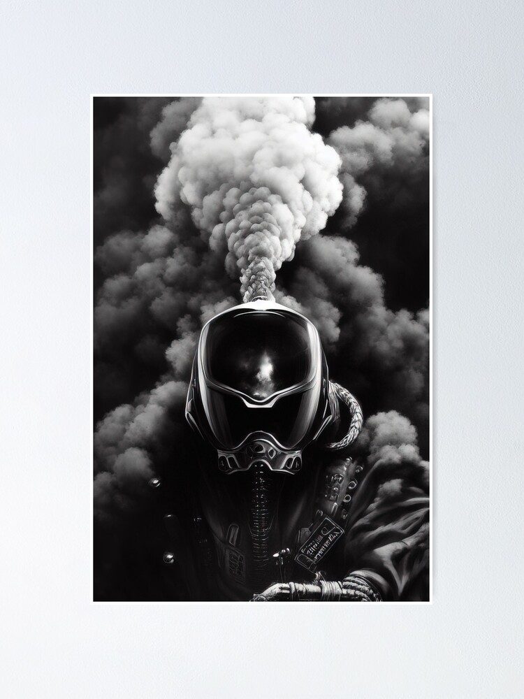 "Black and white anime smoke villain " Poster for Sale by Karmanto ...