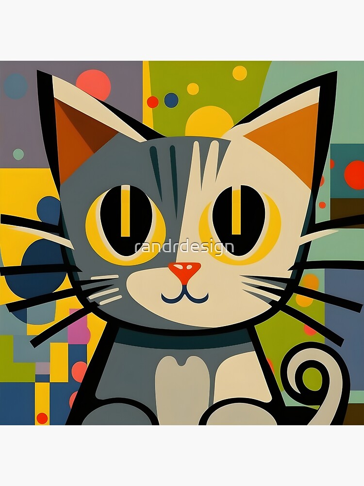 "Abstract cat in cartoon style" Poster for Sale by randrdesign | Redbubble