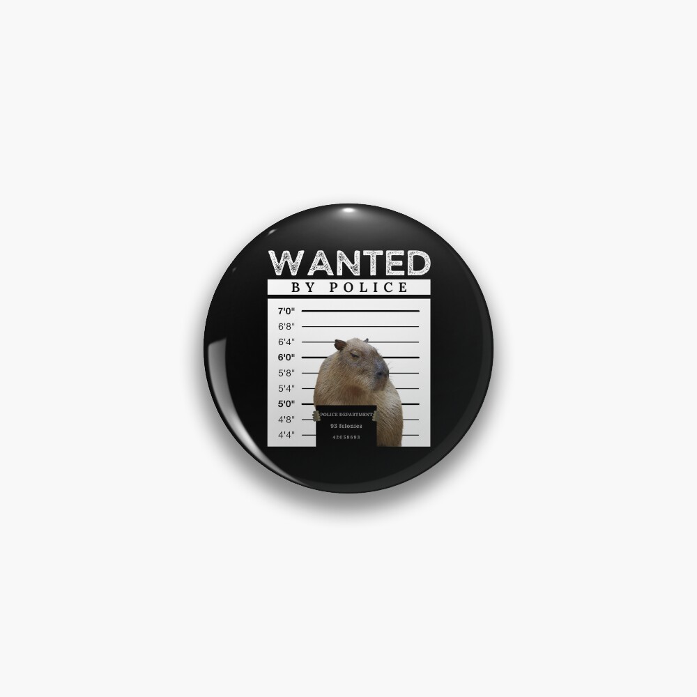 "Capybara Wanted Mugshot Capybara Meme " Pin for Sale by ScienceLover21 ...