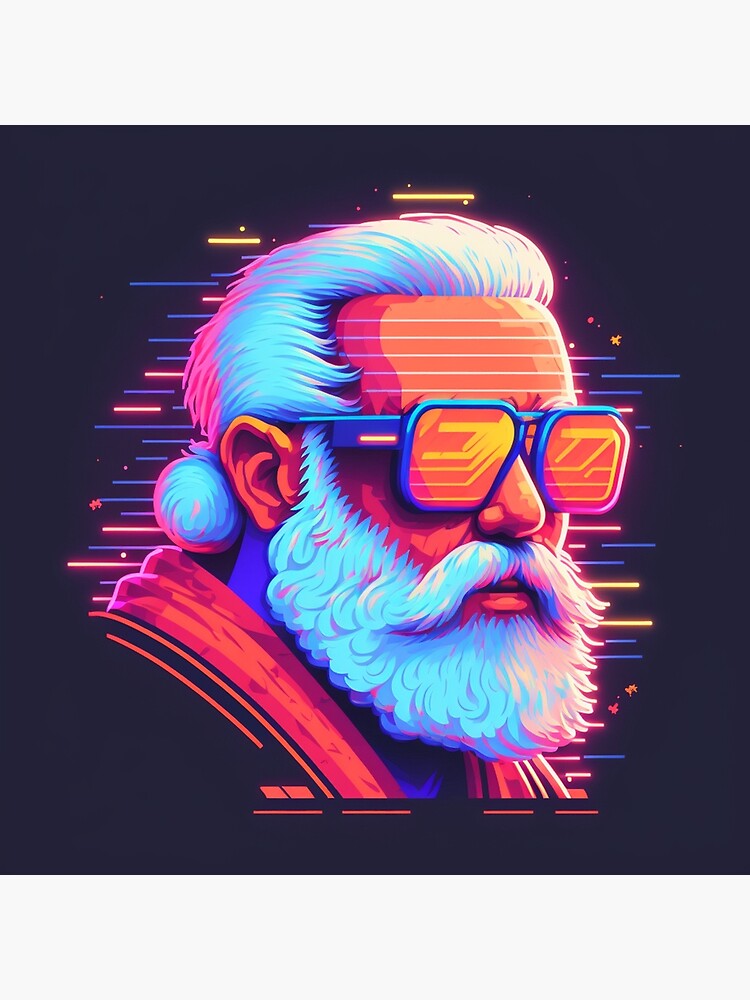 "Retro 80s style Santa Claus logo" Art Print for Sale by Tho0mX | Redbubble