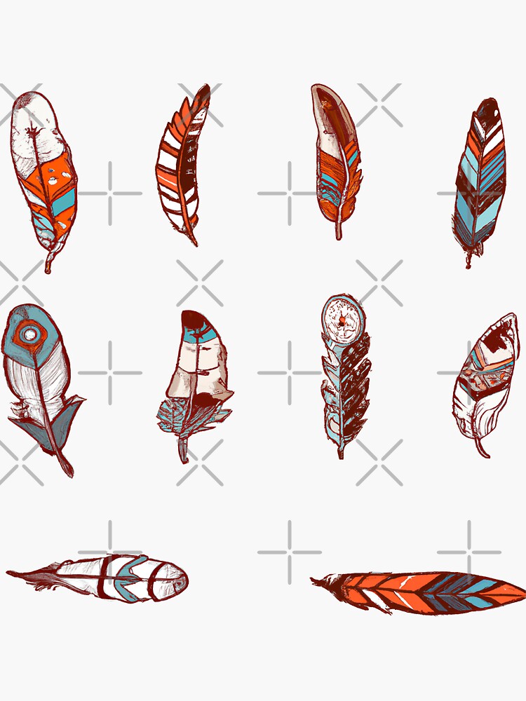 "Native American Feather Pack" Sticker for Sale by NaomiGTZP | Redbubble