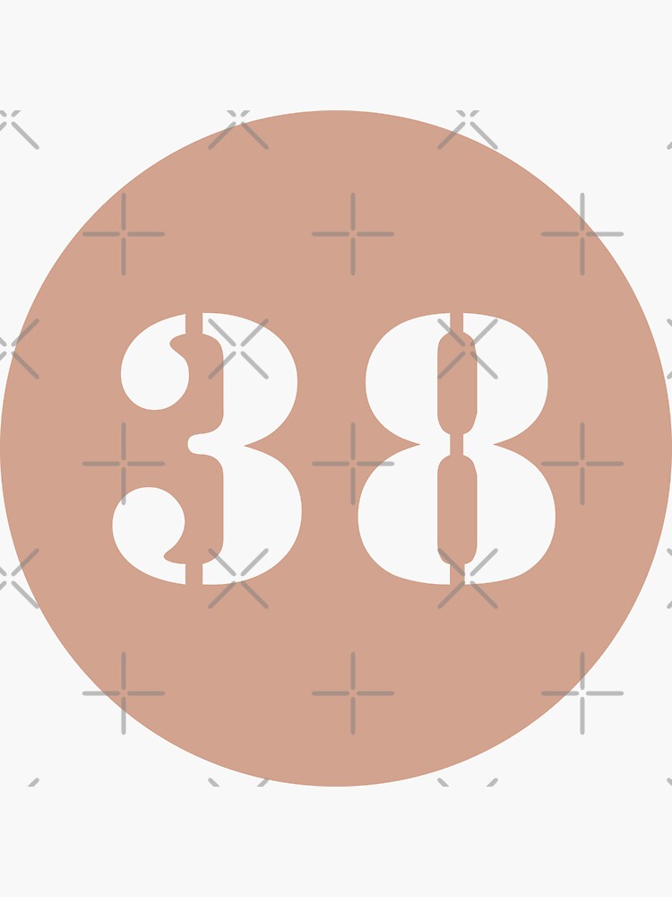 "Number Thirty Eight (38) in Pinky Beige Circle" Sticker for Sale by ...
