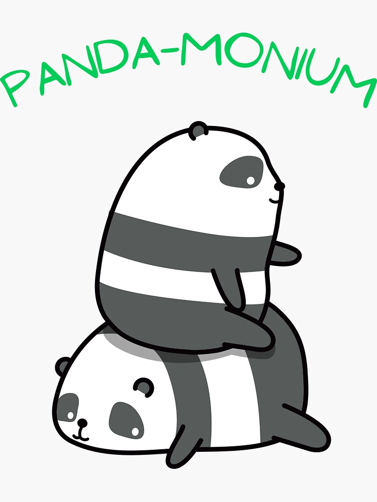 "Roly Poly Panda-monium" Sticker for Sale by GypsyGarou | Redbubble