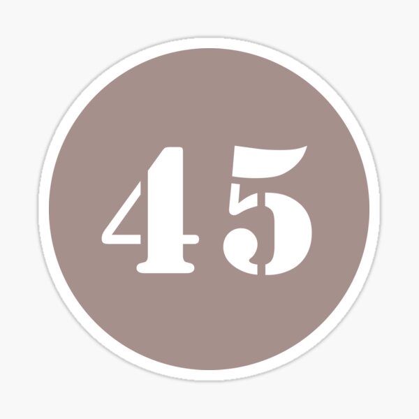 "Number Forty Five (45) in Khakis Circle" Sticker for Sale by ...