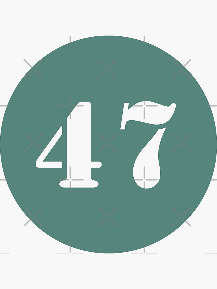 "Number Forty Seven (47) in Green Circle" Sticker for Sale by ...