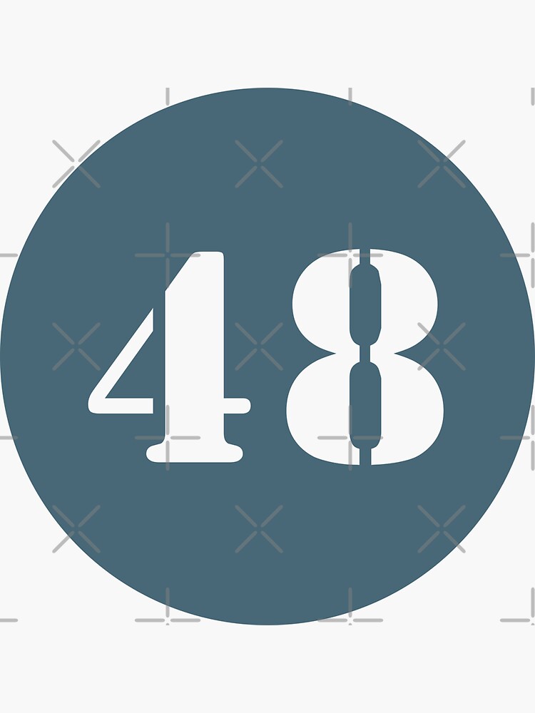 "Number Forty Eight (48) in Blue Circle" Sticker for Sale by ...