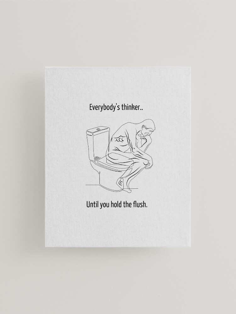 ""the thinker" in the bathroom takes shi*t minimal artwork line drawing ...