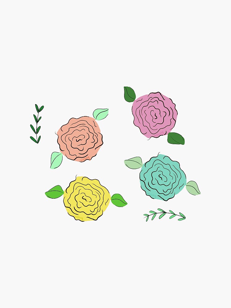 "Rose sticker pack" Sticker for Sale by Melony- | Redbubble