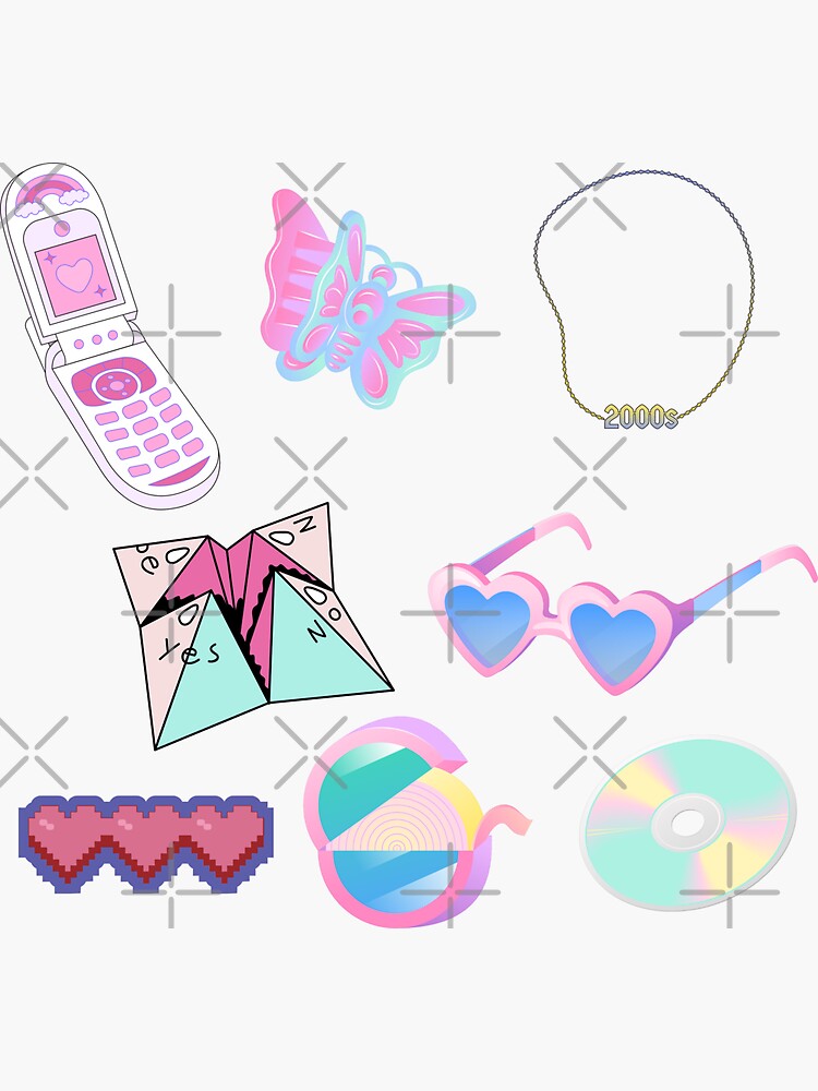 "Y2K starter pack, sticker pack" Sticker for Sale by beskrajem | Redbubble