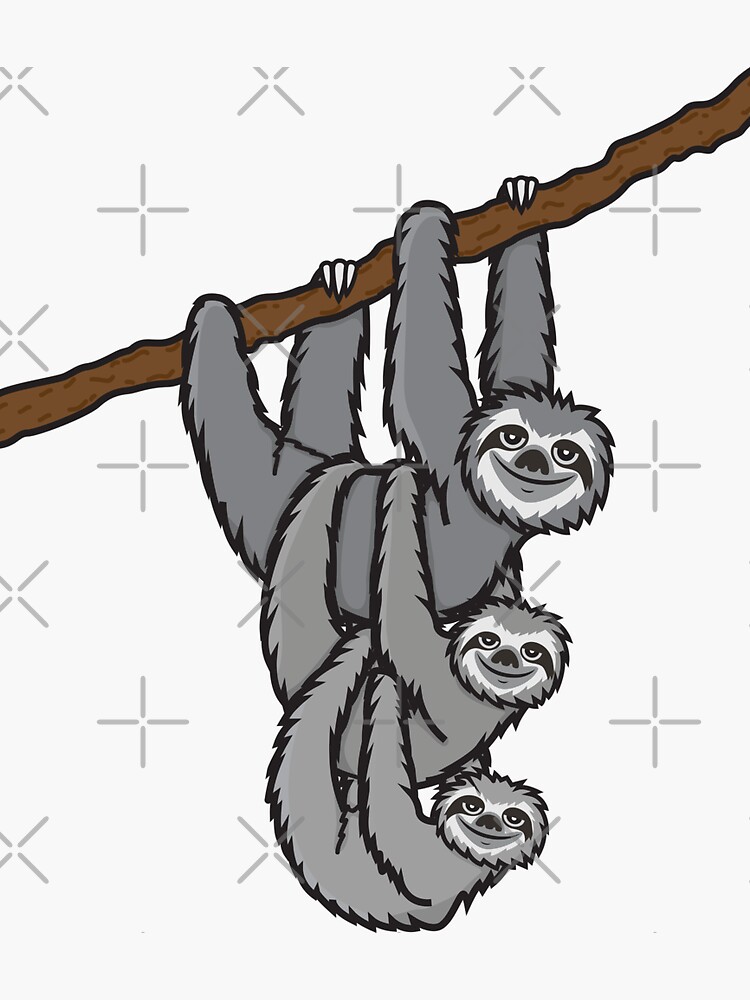 "Sloth family" Sticker for Sale by plushism | Redbubble