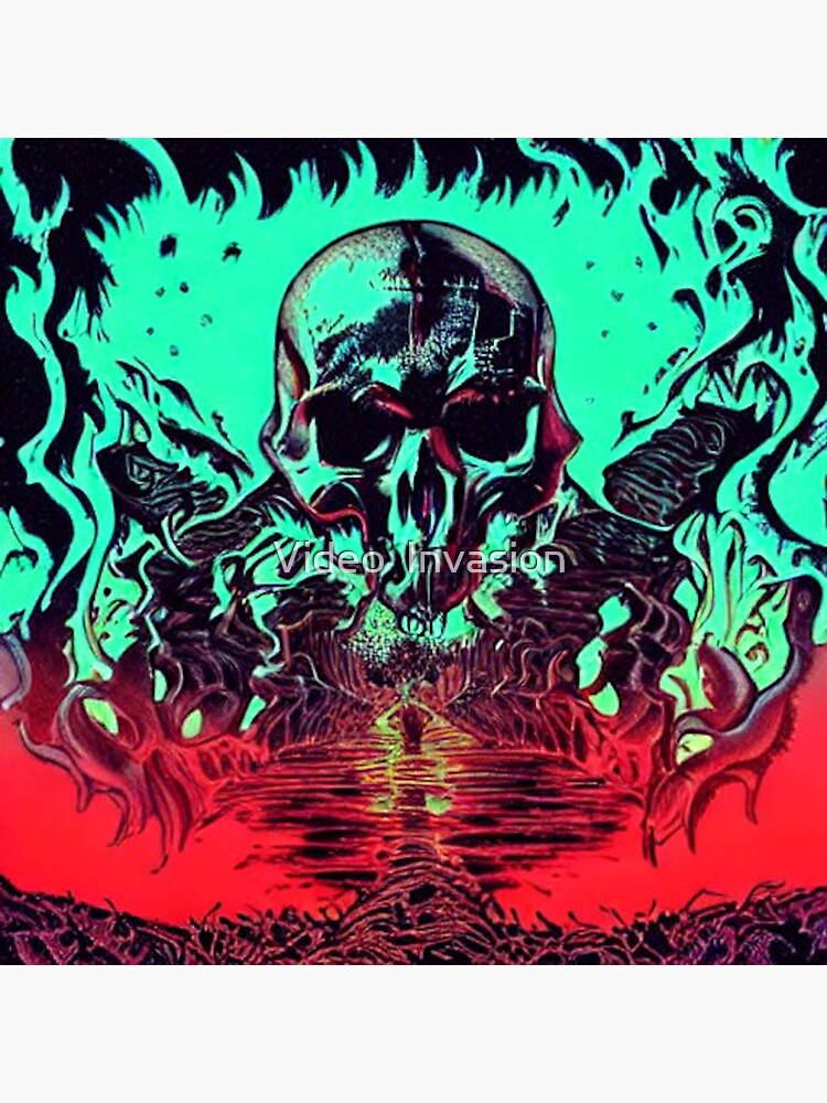 "Space Skull 7 - "The Path To Tartarus" - Dystopian Art" Sticker for ...