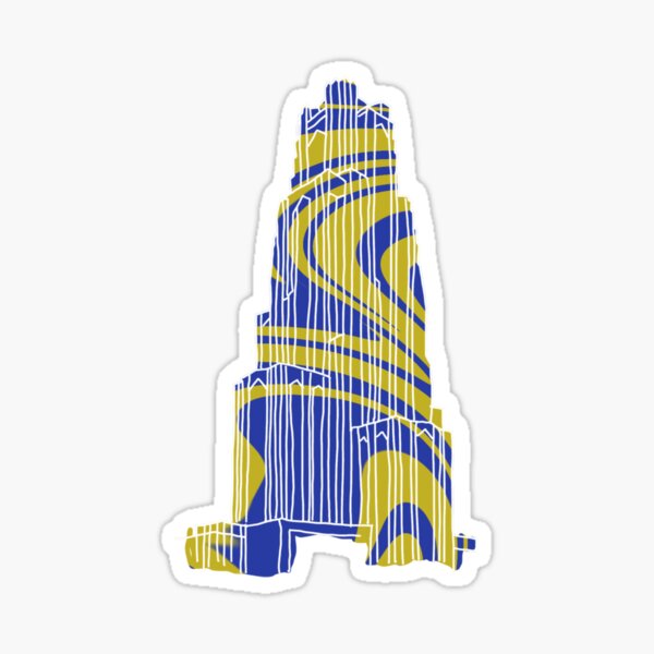 "Blue and yellow groovy - Cathedral of Learning" Sticker for Sale by ...