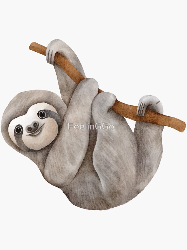 "sloth stack" Sticker for Sale by Feelinggo | Redbubble