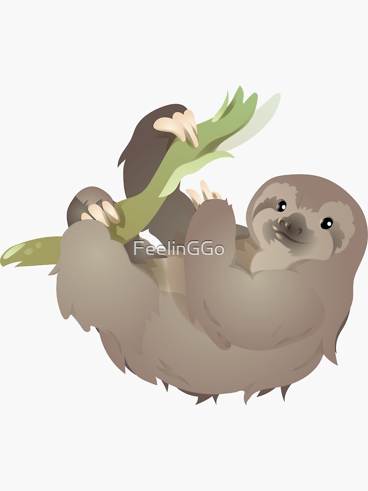 "sloth stack" Sticker for Sale by Feelinggo | Redbubble