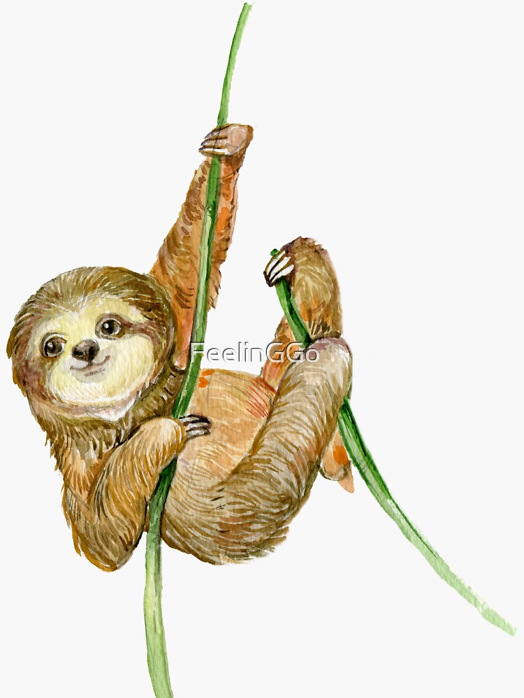 "sloth stack" Sticker for Sale by Feelinggo | Redbubble
