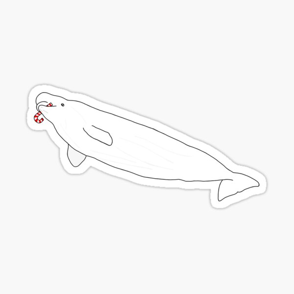 "Nunavik Beluga with Candy Cane " Sticker for Sale by tidaldreams ...