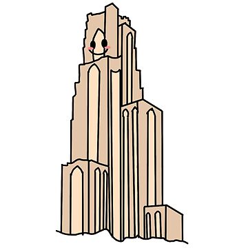 "Smiley Cathy- Cathedral of Learning" Sticker for Sale by marnilauren ...