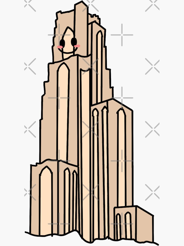"Smiley Cathy- Cathedral of Learning" Sticker for Sale by marnilauren ...