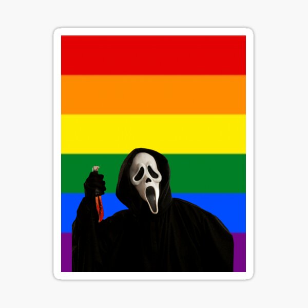 "Gay Pride Ghostface" Sticker for Sale by GroovyWitchShop | Redbubble
