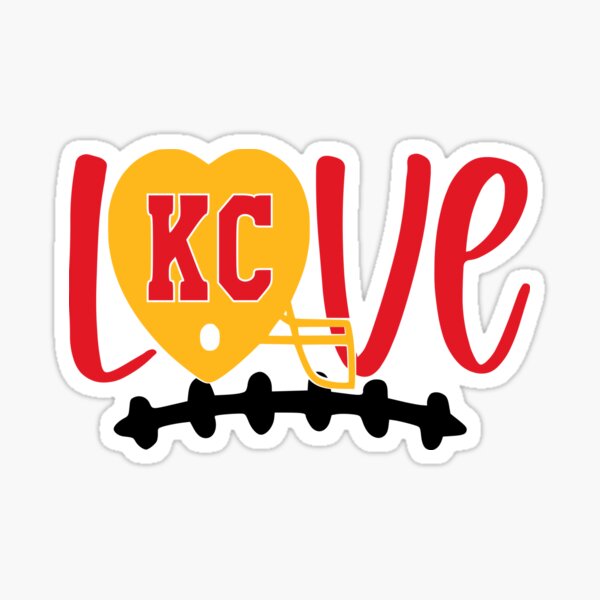 "LOVE KC Football " Sticker for Sale by WillcoPress | Redbubble