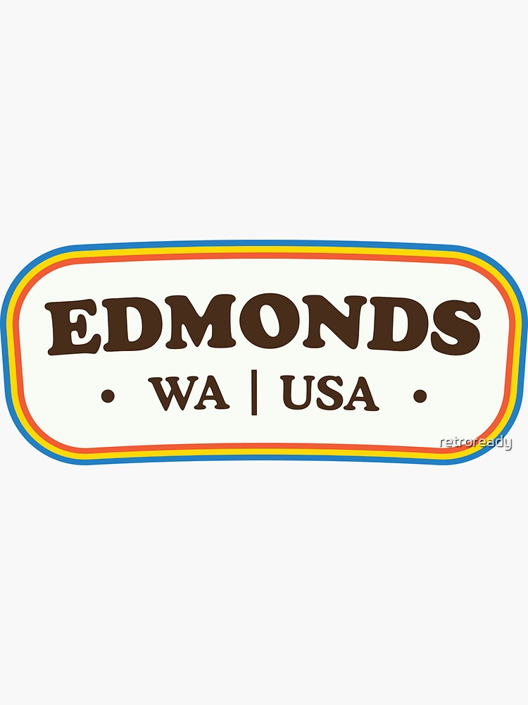 "Edmonds | Retro Badge" Sticker for Sale by retroready | Redbubble