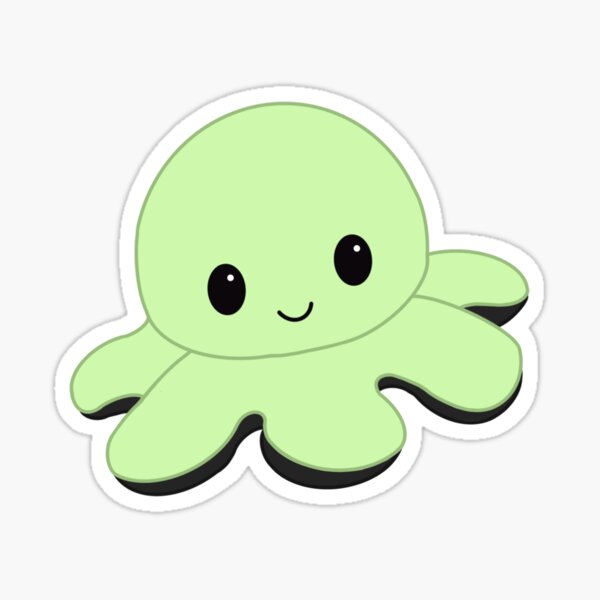 "Happy Green Moody Reversible Octopus" Sticker for Sale by ShopBabyFace ...