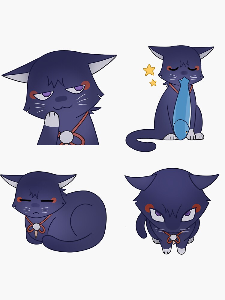 "Scaramouche Cat Genshin Impact Sticker Pack" Sticker for Sale by ...