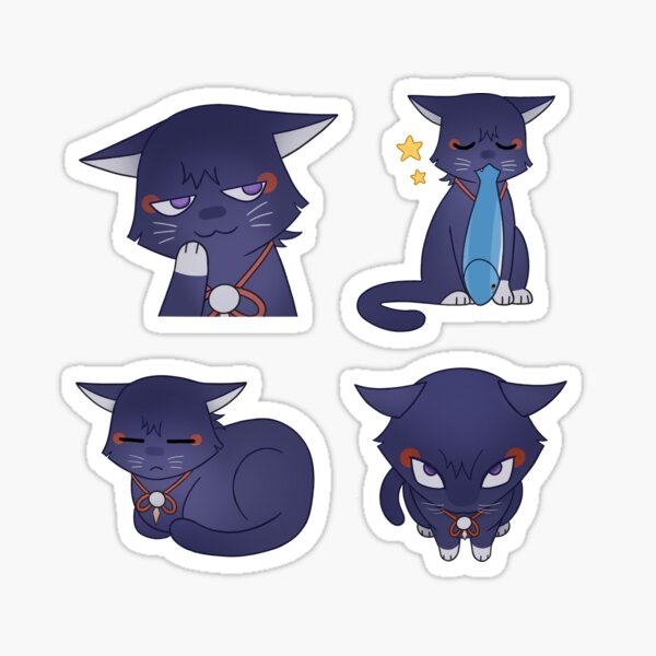 "Scaramouche Cat Genshin Impact Sticker Pack" Sticker for Sale by ...