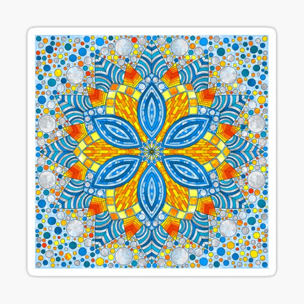 "Snow and Fire Mandala" Sticker for Sale by bransom | Redbubble