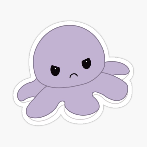 "Angry Purple Moody Reversible Octopus" Sticker for Sale by ...