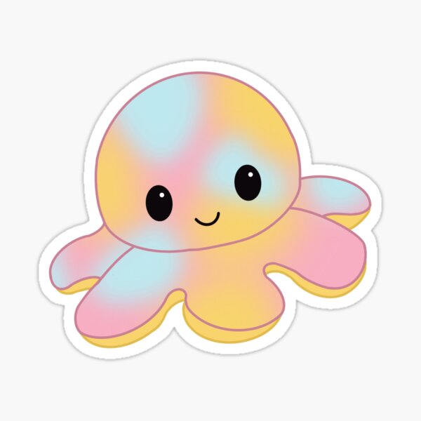 "Happy Tie Dye Moody Reversible Octopus" Sticker for Sale by ...
