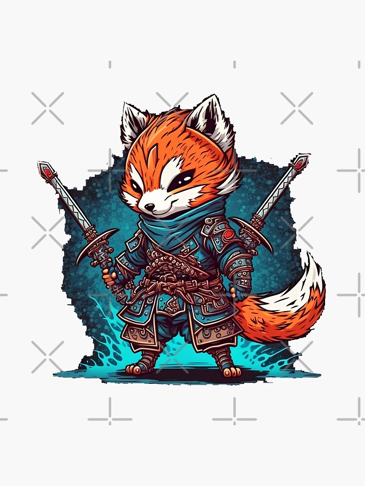 "Chibi Furry Samurai Fox" Sticker for Sale by Stickapom | Redbubble