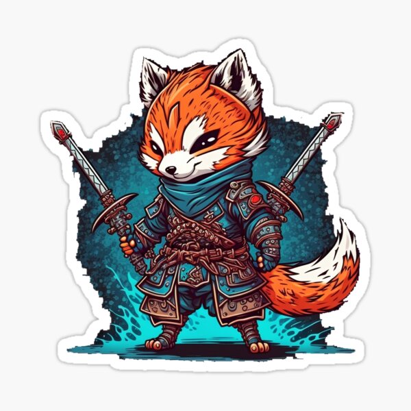 "Chibi Furry Samurai Fox" Sticker for Sale by Stickapom | Redbubble